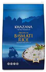 Buy Khazana Premium Basmati Rice Blue 2 Lbs | Five Spice Indian Grocery ...
