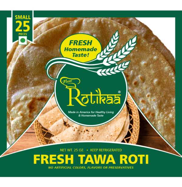 Buy Small Fresh Tawa Roti (durum Wheat) Family Pack 25 Pcs | Roti Kit ...