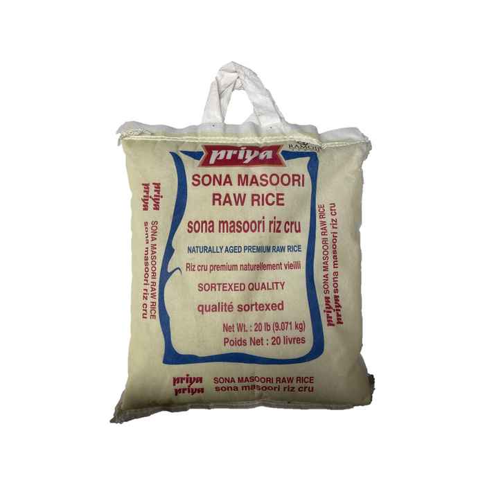 Buy Priya Sona Masoori Raw Rice 20 Lbs | India Grocers - Quicklly