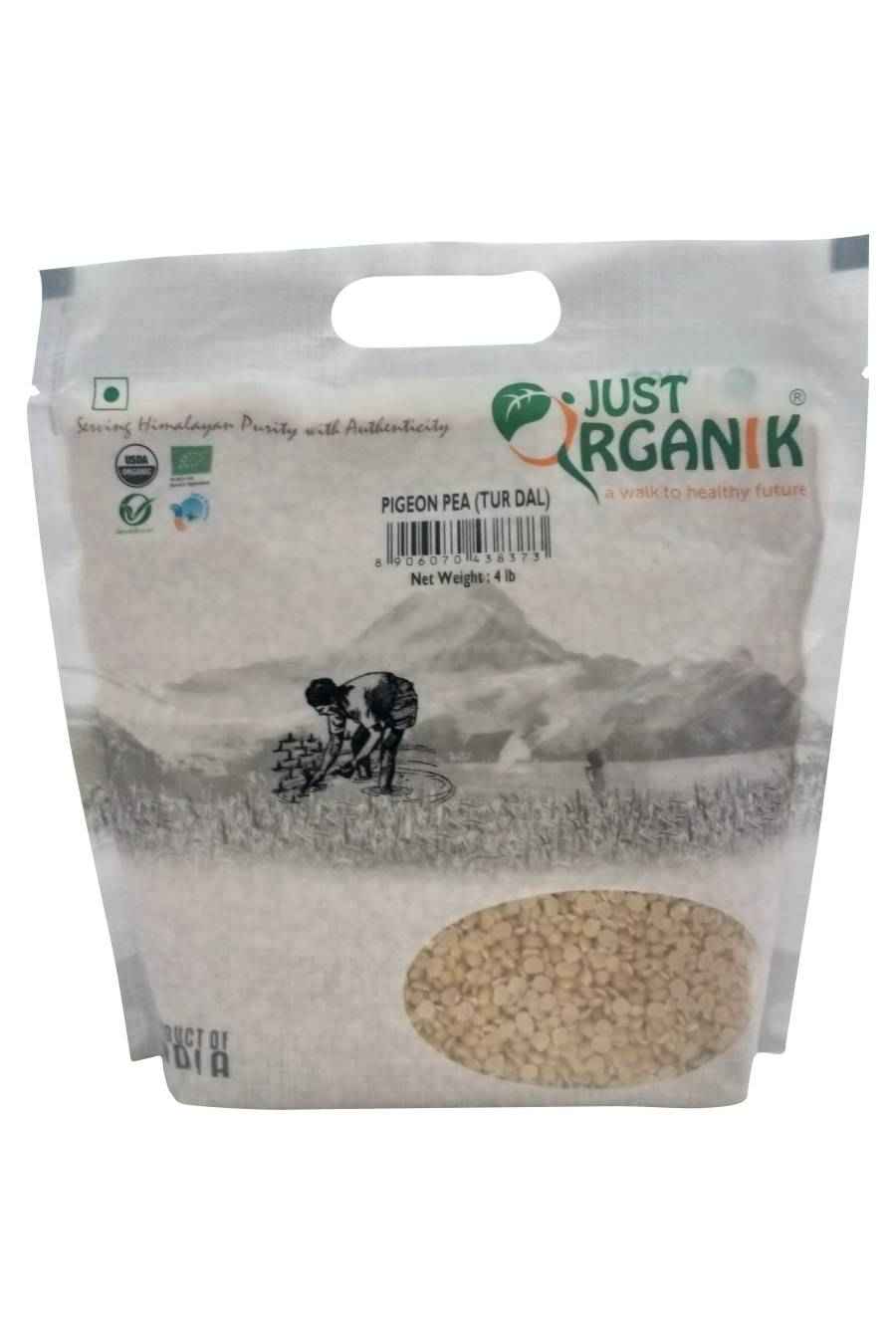 Buy Just Organik Tur Dal (pigeon Pea Split) 4 Lbs | Siri Indian ...