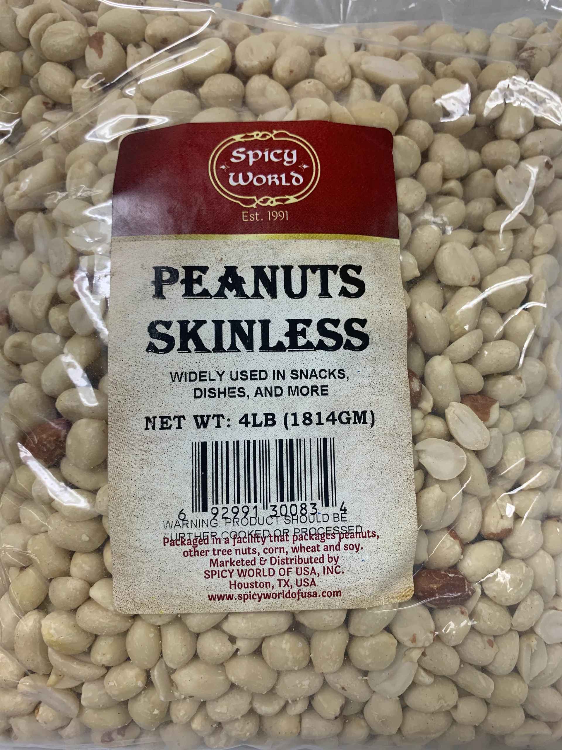 Buy Spicy World Skinless Peanuts 4 Lbs | Manpasand - Quicklly