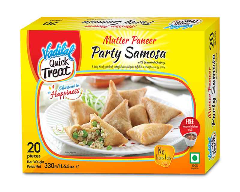 Buy Vadilal Mutter Paneer Samosa 20 Pcs | Manpasand - Quicklly