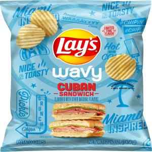 Buy Lays Wavy Cuban Sandwich 74.4 Gm | Taj Mahal Fresh Market - Quicklly