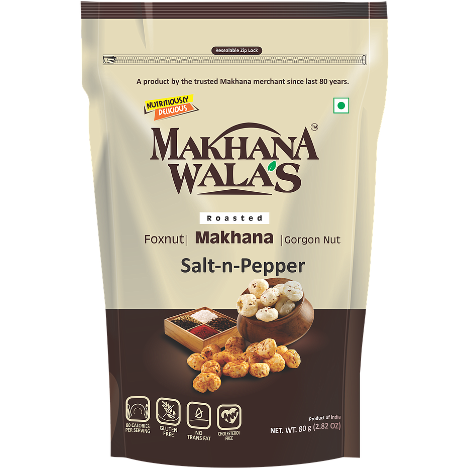 Buy Makhana Walas Salt And Pepper Roasted Makhana 60 Gm | Zifiti Fresh ...