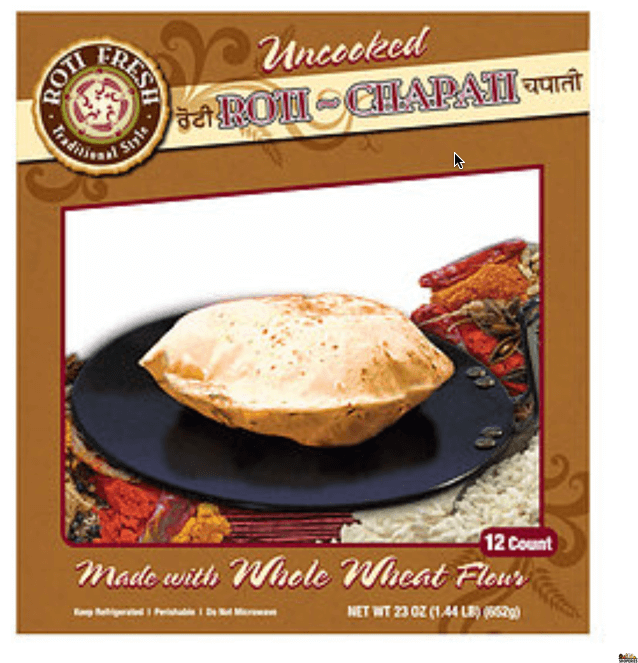 Buy Roti Roti Fresh Uncooked Roti Chapati(whole Wheat) 23 Oz | Fresh ...