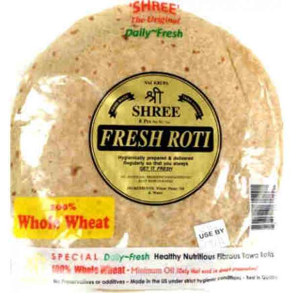 Buy Shree Fresh Roti 100% Whole Wheat (6 Pieces) 10 Oz | Apna Bazar ...