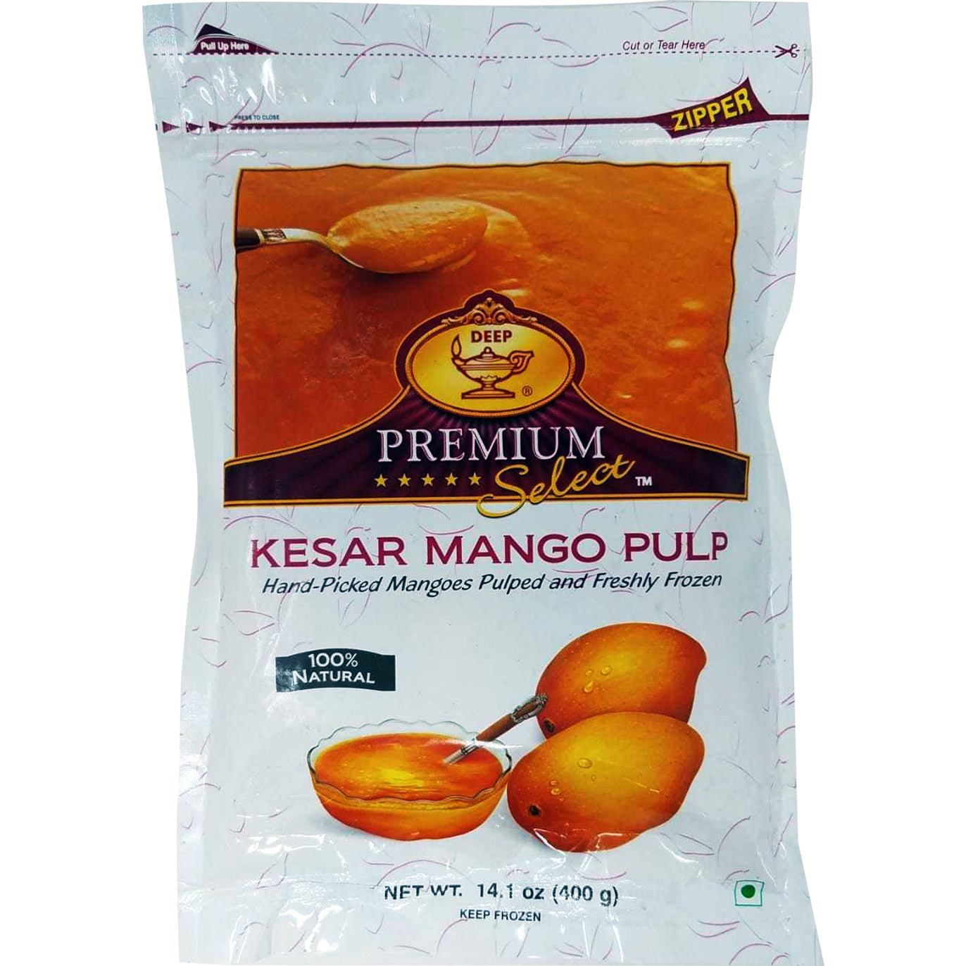 Buy Deep Kesar Mango Pulp 14.1 Oz | Zifiti Fresh - Quicklly