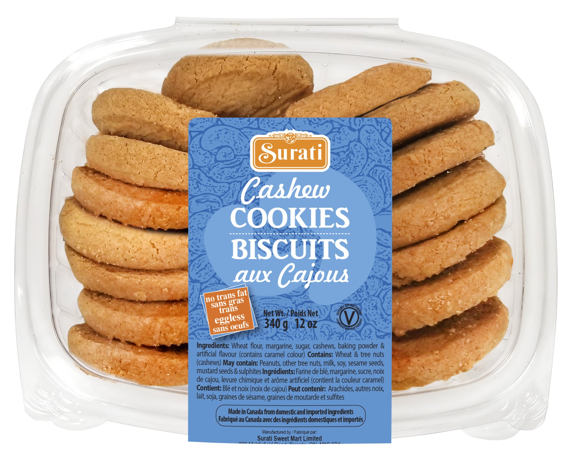 Buy Surati Cashew Cookies 340 Gm | Mayuri Foods Bothell - Quicklly